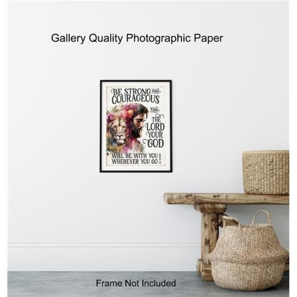 Wall Decor | Christian Art Wall Decor Be Strong And Courageous Wall Art ...